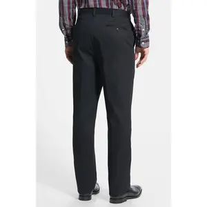 Berle Berle Classic Fit Cotton Dress Pants Black