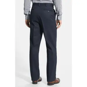 Berle Berle Classic Fit Cotton Dress Pants Navy