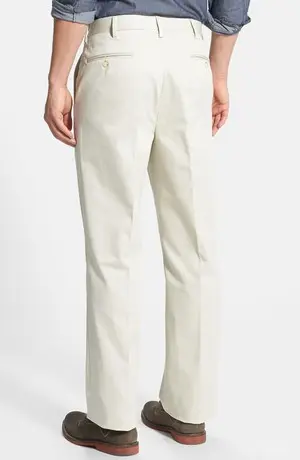Berle Classic Fit Cotton Dress Pants - Stone