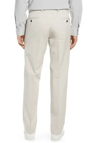 Berle Charleston Khakis Flat Front Cotton Poplin Dress Pants - Stone