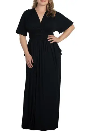 KIYONNA Indie V-neck Fit & Flare Dress - Black Noir