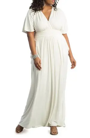 KIYONNA Indie V-neck Fit & Flare Dress - Ivory