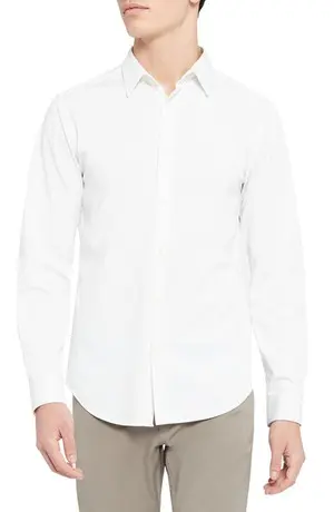 Theory Sylvain Nd Structure Knit Button-up Shirt - Wht