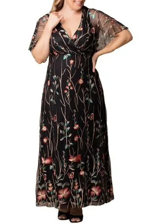 Black Floral Embroidered Dresses