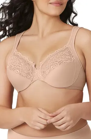 GLAMORISE Wonderwire® Low Cut Lace Underwire Bra Nude