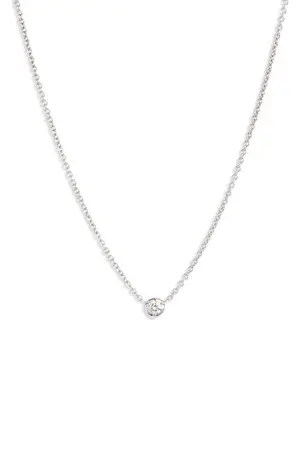 Bony Levy Bony Levy Petite Bezel Diamond Solitaire Necklace White Gold/diamond