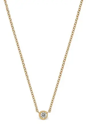 Bony Levy Petite Bezel Diamond Solitaire Necklace - Yellow Gold/ Diamond