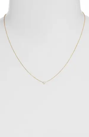 Bony Levy Petite Bezel Diamond Solitaire Necklace - Yellow Gold/ Diamond