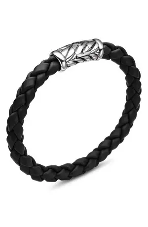 David Yurman Chevron Bracelet - Black Rubber/silver