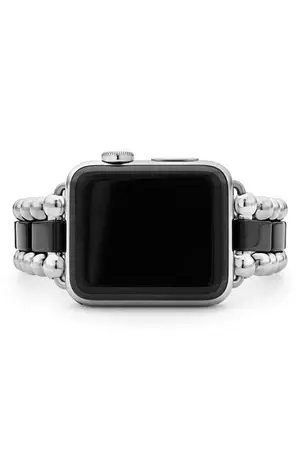 Lagos Smart Caviar Apple Watch® Band - Silver/black Ceramic