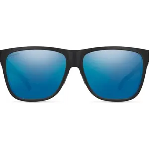 SMITH Lowdown Xl 2 60mm Chromapop™ Polarized Square Sunglasses - Matte Black/blue