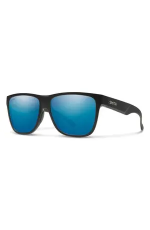 SMITH Lowdown Xl 2 60mm Chromapop™ Polarized Square Sunglasses - Matte Black/blue