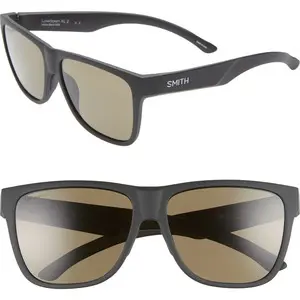 SMITH Lowdown Xl 2 60mm Chromapop™ Polarized Square Sunglasses - Matte Black/green