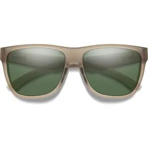 SMITH Smith Lowdown XL 2 60mm ChromaPop™ Polarized Square Sunglasses Summit Crystal/gray