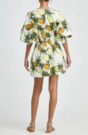 Oscar De La Renta Pineapple A-line Poplin Dress