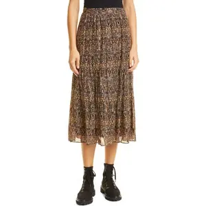 Ba&sh Gellio Metallic Midi Skirt - Kaki