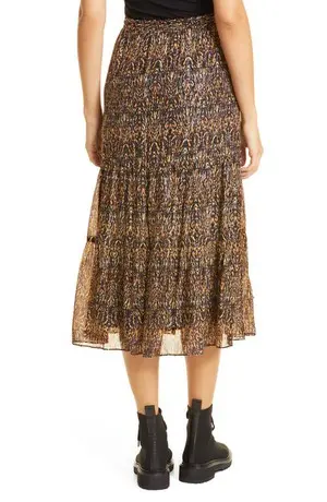 Ba&sh Gellio Metallic Midi Skirt