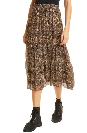 Ba&sh Gellio Metallic Midi Skirt