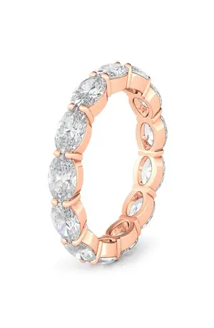 HAUTECARAT HauteCarat Oval Lab Created Diamond Eternity Ring 2.73 Ctw Rose Gold