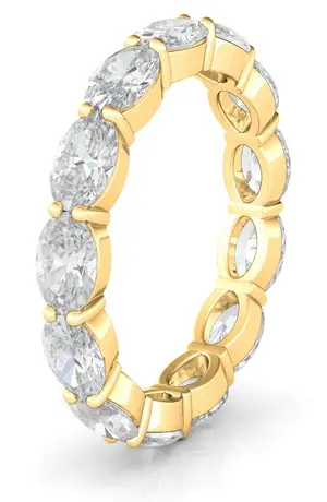 HAUTECARAT HauteCarat Oval Lab Created Diamond Eternity Ring 2.73 Ctw Yellow Gold