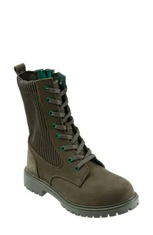 BUENO Stella Lace-Up Bootie Army Green