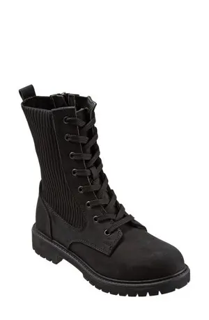 BUENO Stella Lace-Up Bootie Black