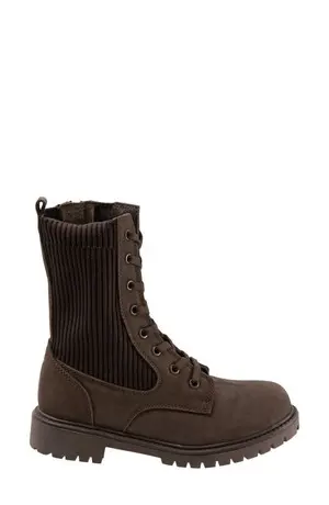 BUENO Stella Lace-up Bootie - Brown Nubuck