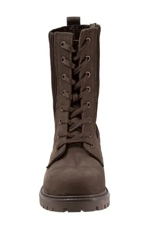 BUENO Stella Lace-up Bootie - Brown Nubuck