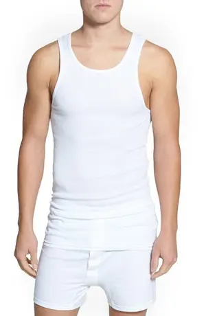 Nordstrom 4-pack Supima® Cotton Athletic Tanks - White