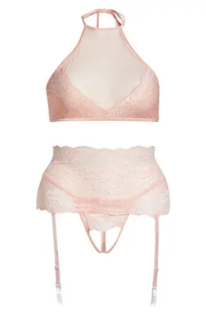 COQUETTE Crop Halter Top - Pink