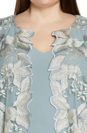 Alex Evenings Embroidered Lace Jacket Dress - Ice Sage | Editorialist