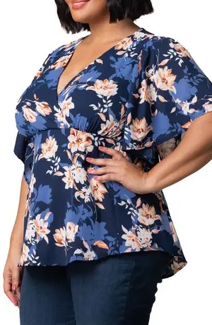 KIYONNA Seaside Serenade Top - Blue Blossom Bliss