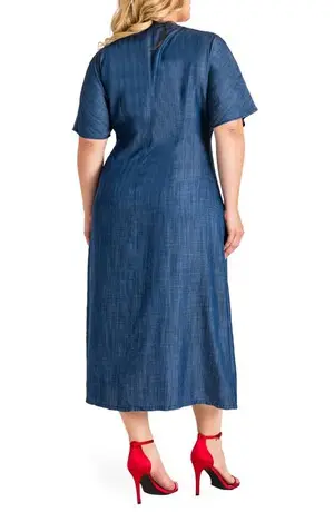 STANDARDS & PRACTICES Meme Chambray Midi Dress