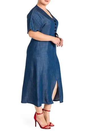 STANDARDS & PRACTICES Meme Chambray Midi Dress