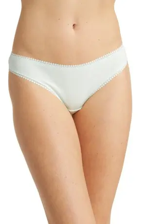ON GOSSAMER Cabana Stretch Cotton Bikini Moonlight Jade