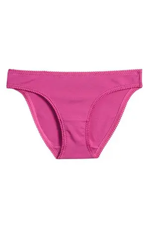 ON GOSSAMER Cabana Stretch Cotton Bikini - Red Violet