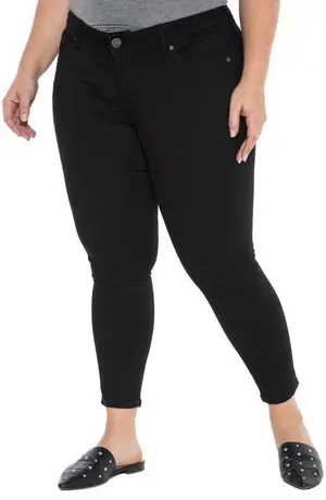 SLINK JEANS High Waist Ankle Skinny Jeans - Black