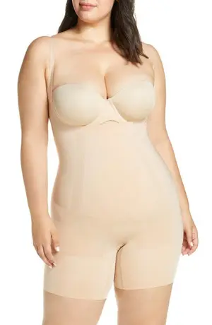 Spanx Spanxsculpt™ Oncore Open Bust Mid Thigh Bodysuit - Soft Nude