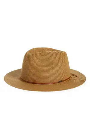 Brixton Brixton Wesley Packable Straw Fedora Copper