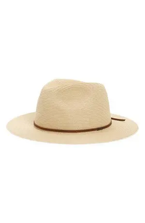 Brixton Wesley Packable Straw Fedora - Tan