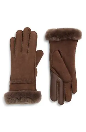 UGG Seamed Touchscreen Compatible Shearling Gloves - Allspice