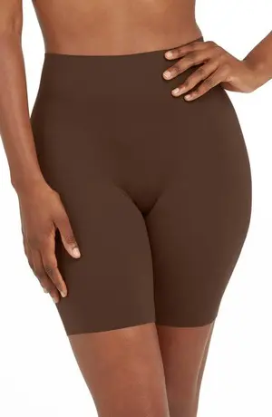 Spanx Fit-to-you Mid-thigh Shorts Chestnut Brown