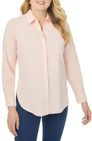 Foxcroft Kylie Non-Iron Button-Up Shirt Pink Sugar