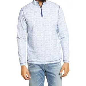 Bugatchi Ooohcotton® Funnel Neck Quarter Zip Pullover - Navy
