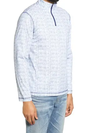 Bugatchi Ooohcotton® Funnel Neck Quarter Zip Pullover