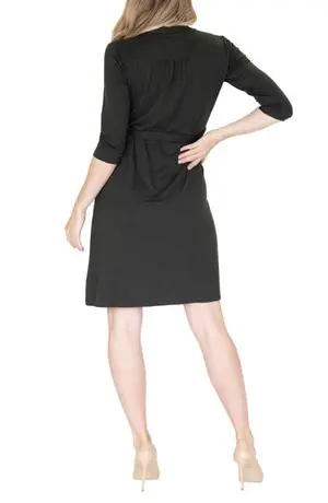 ANGEL MATERNITY Empire Waist Wrap Dress - Black
