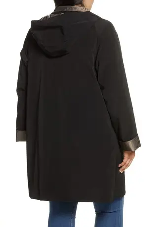 Gallery Hooded Raincoat With Removable Liner - Black