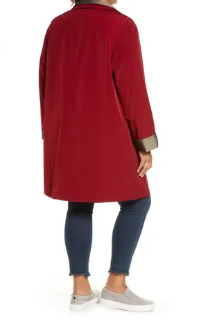 Gallery Hooded Raincoat With Removable Liner - Merlot