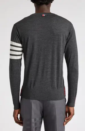 Thom Browne 4-bar Merino Wool Sweater - Dark Grey