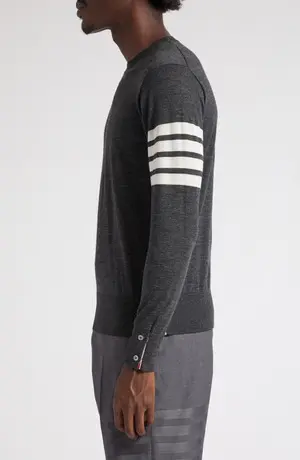 Thom Browne 4-bar Merino Wool Sweater - Dark Grey
